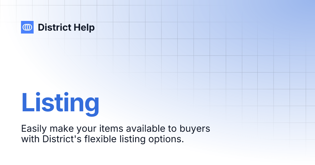 Listing | District Help